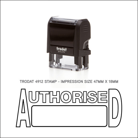 Authorised With Box - Rubber Stamp - Trodat 4912 - 47mm x 18mm ...