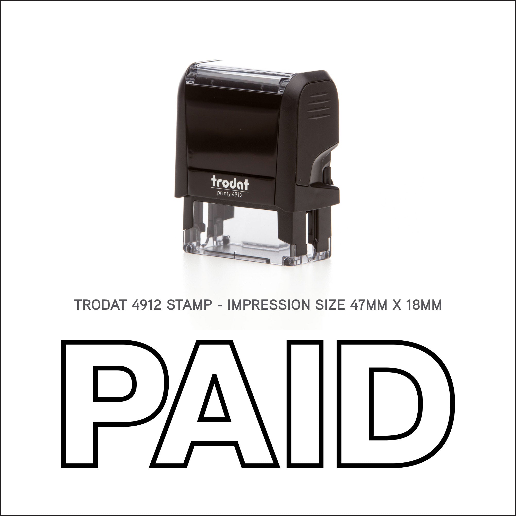 Paid Outline - Rubber Stamp - Trodat 4912 - 47mm x 18mm Impression ...